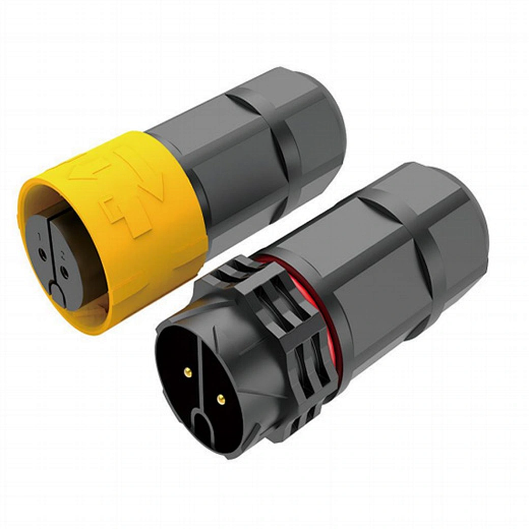 P20 Push-locking butt male female 2 pin connector supplier